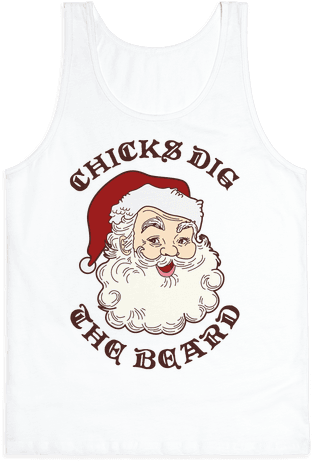 Download Santa Chicks Dig The Beard Tank Top - T-shirt - Full Size PNG ...