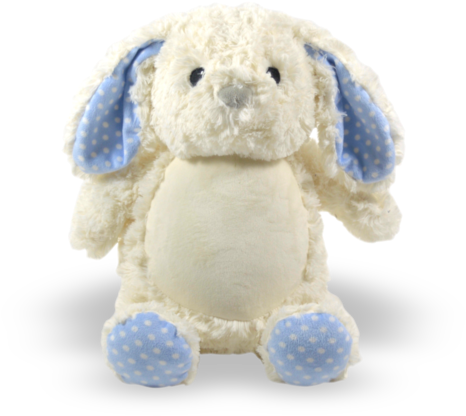 Download Transparent Bunny - Blue Accents - Stuffed Toy - PNGkit