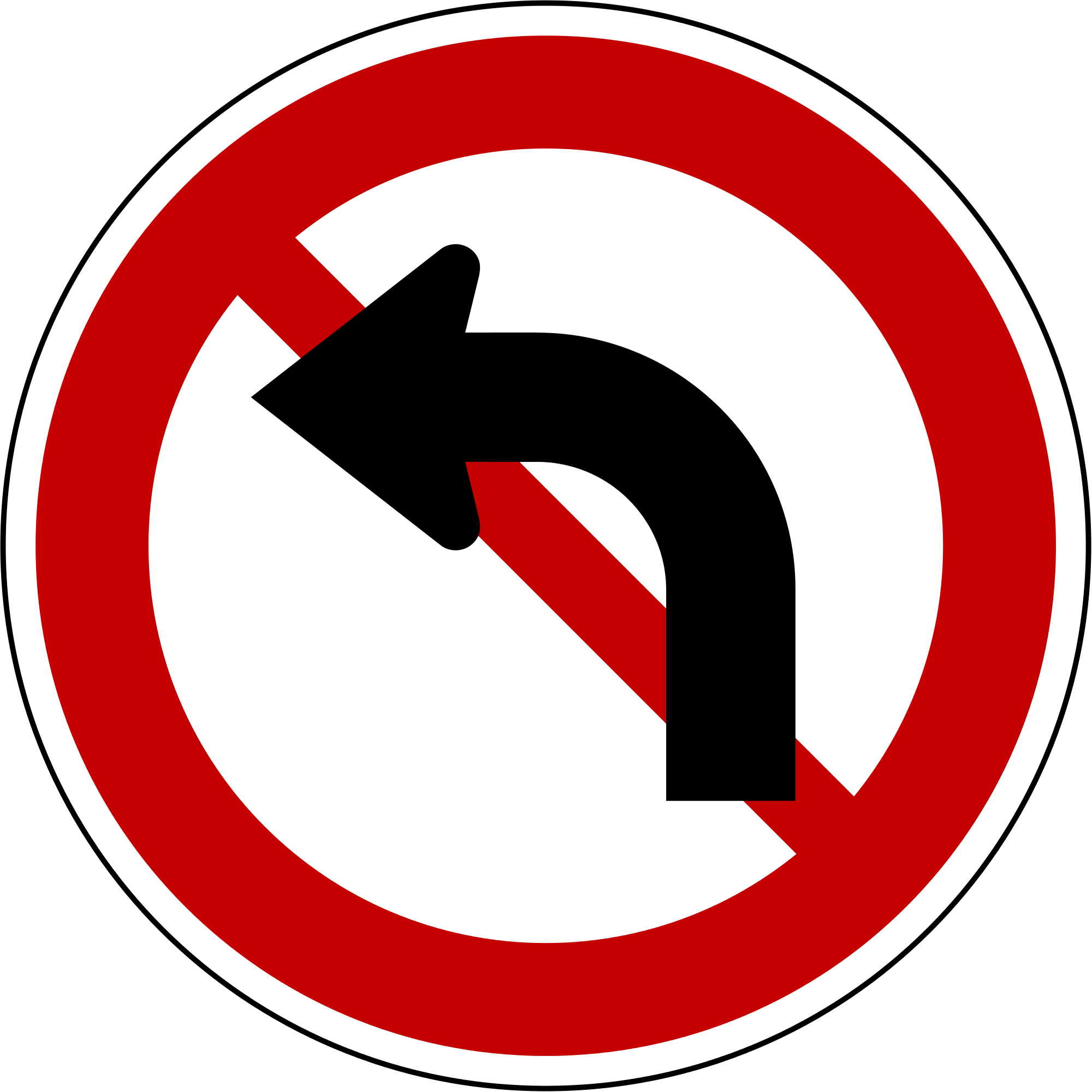 Download Open - No Left Turn Traffic Sign - Full Size PNG Image - PNGkit