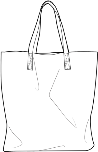 Download Tote Bag - Tote Bag Line Drawing - Full Size PNG Image - PNGkit