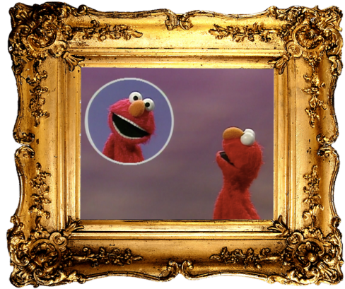 Download “elmo With Teeth In An Ornate Gold Frame” By Me - Png Photo ...
