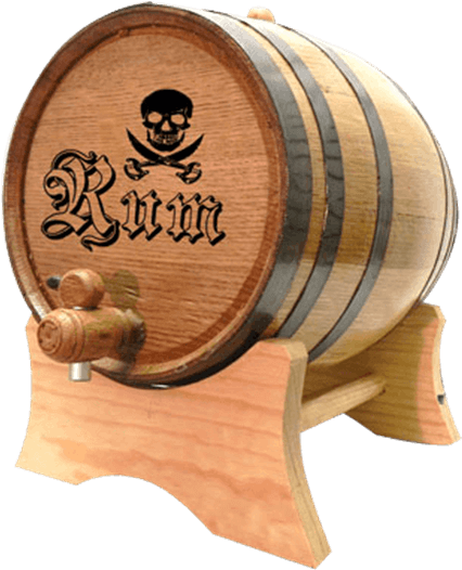 Download Pirate Rum 5 Liter Oak Barrel - Wood Engraved Whiskey Barrel ...