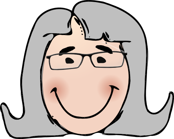 Download Woman With Glasses Grey Hair Clip Art - Cartoon Woman With ...