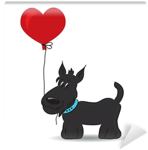 Download Dog With The Heart Balloon - Illustration - Full Size PNG ...