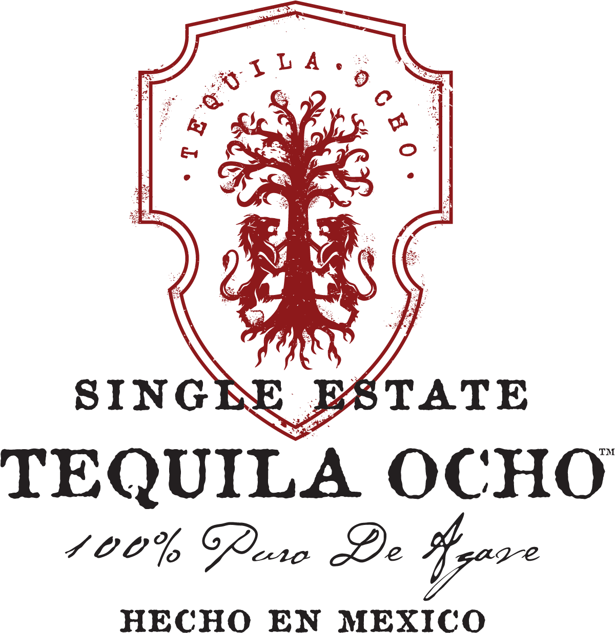Download Ocho Logo Bigcrest Trans - Tequila Ocho Plata - 750 Ml Bottle ...