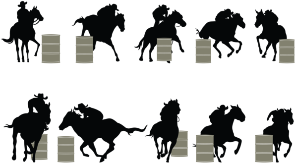 Download Barrel Racing Silhouette Vector - Horse Barrel Racing Vector ...