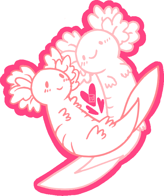 Download Axolotl Clipart Pink Baby - Axolotl Heart - Full Size PNG ...