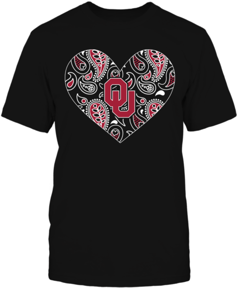 Download Paisley Pattern Heart Oklahoma Sooners Shirt - Fan Expo 2018 T ...