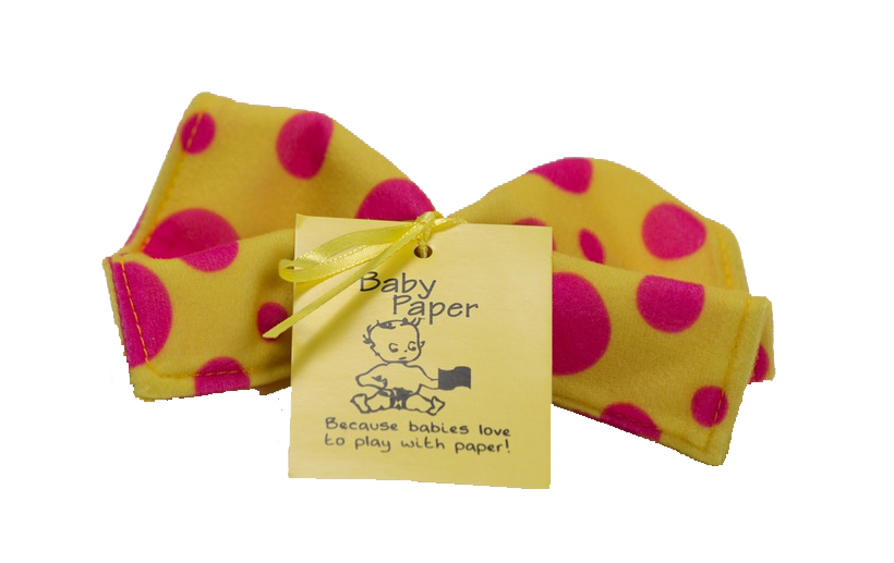 Download Baby Paper Yellow With Pink Dots - Baby Paper Crinkly Baby Toy ...