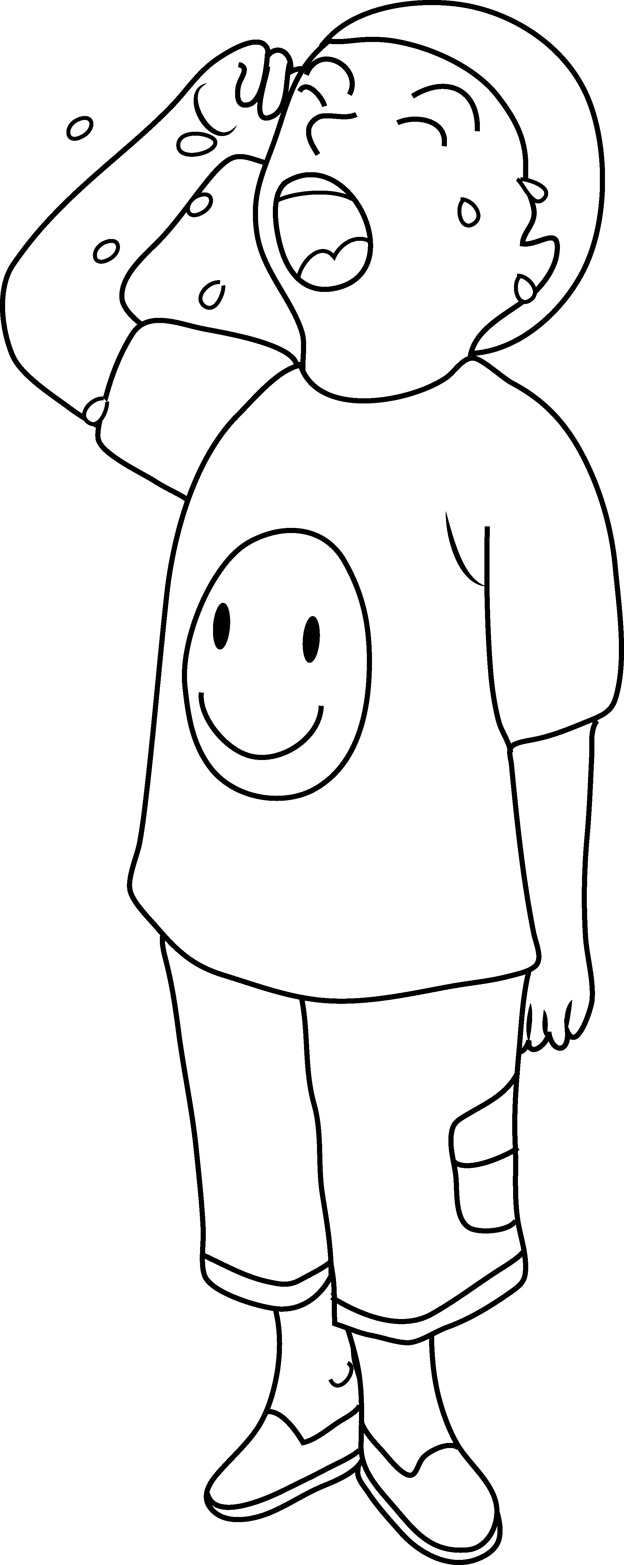 Download Little Boy Clipart Outline - Crying Cliparts Black And White ...