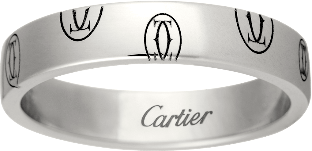 Download Logo De Cartier Wedding Bandwhite Gold - Logo Ring - Full Size ...