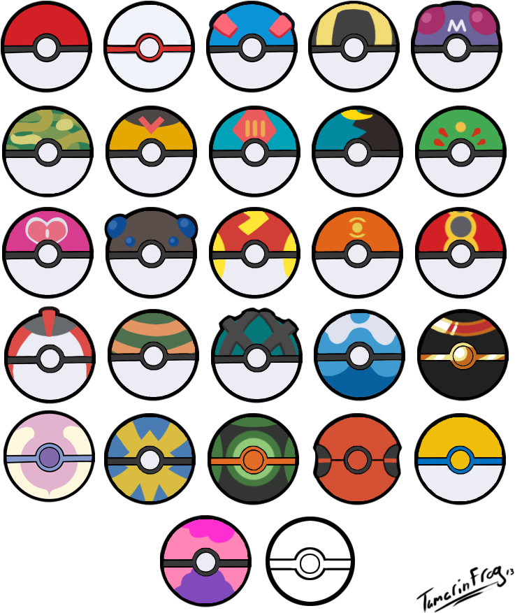 Download Transparent All Poke Balls - Pokeball Printable - PNGkit