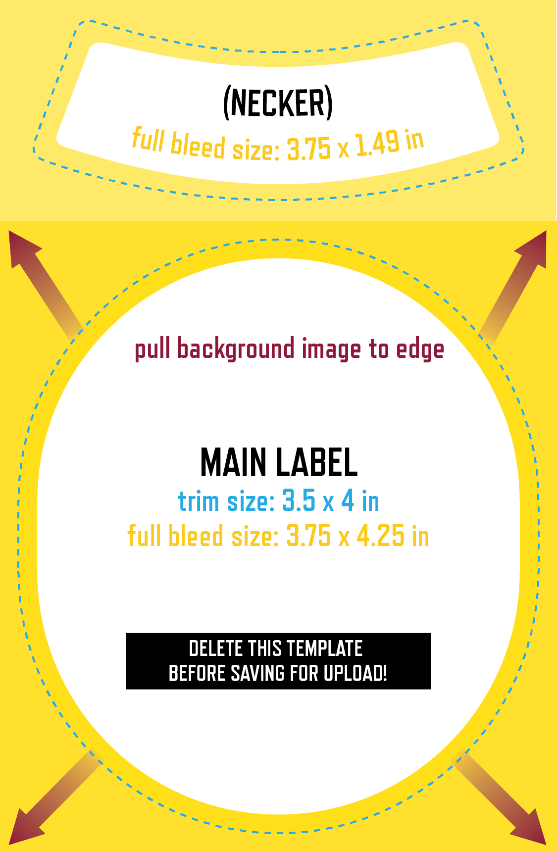 Download Oval Labels With Necker Template - Beer Label Size - Full Size ...