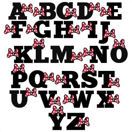 Download Polka Dot Bow Alphabet Svg Scrapbook Cut File Cute - Minnie ...