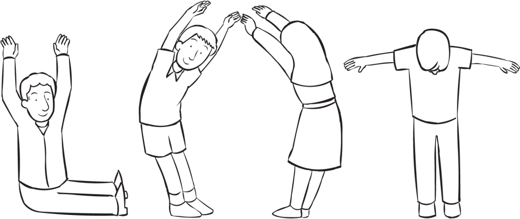 Download Back Four People Orienting Their Bodies To Spell A - Word ...