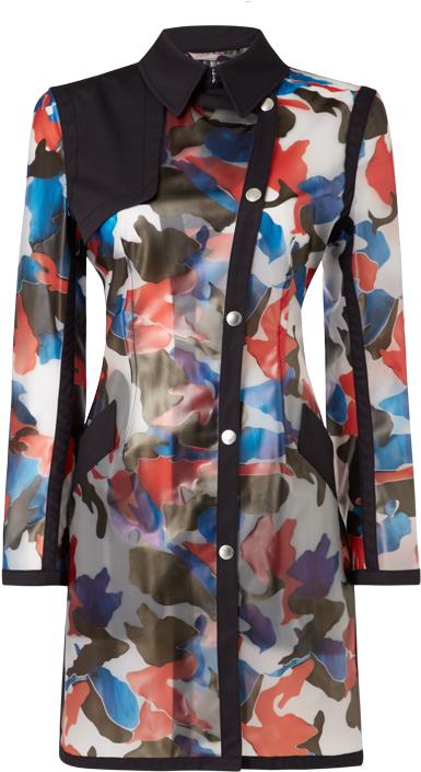 Download Hartley Transparent Camo Trench Coat - Cardigan - Full Size ...