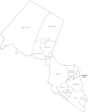 Download Labeled Outline Map Of Municipalities - Passaic County ...
