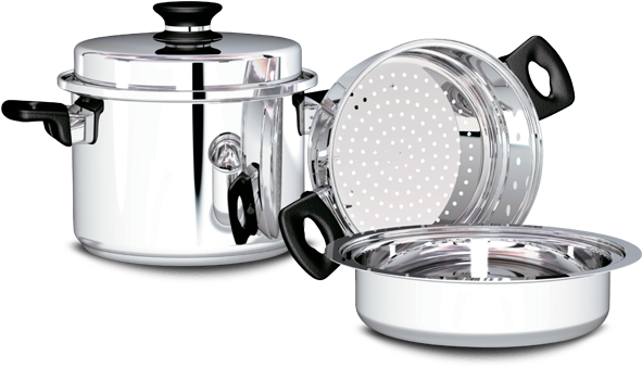 Download Icook® 4 Piece Steamer Boiler, Stock Pot Set - Icook Steaming ...