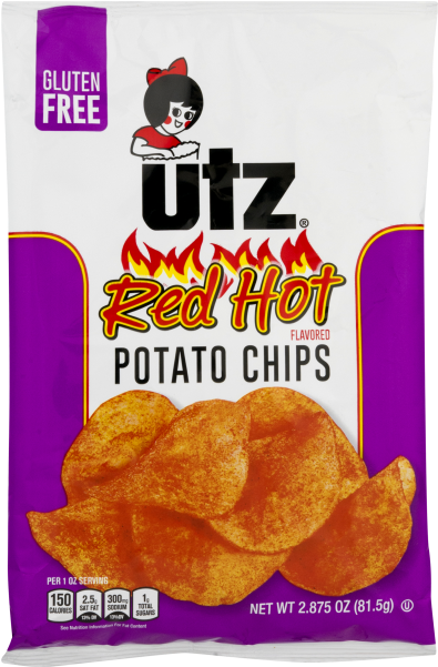 Download Utz Red Hot Potato Chips - Utz Red Hot Chips - Full Size PNG ...