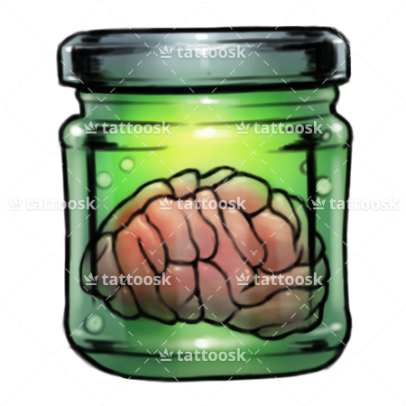 Download Brain In A Jar Https - Brain In A Jar Tattoos - Full Size PNG ...