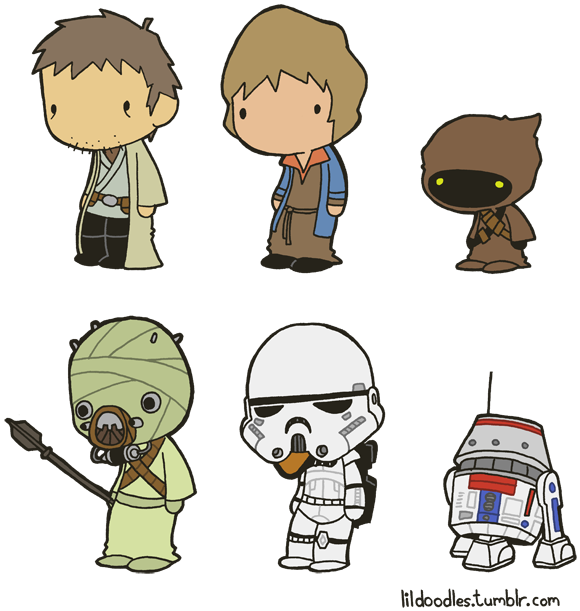 Download Star Wars Clipart Doodles - Star Wars Cute Doodles - Full Size ...
