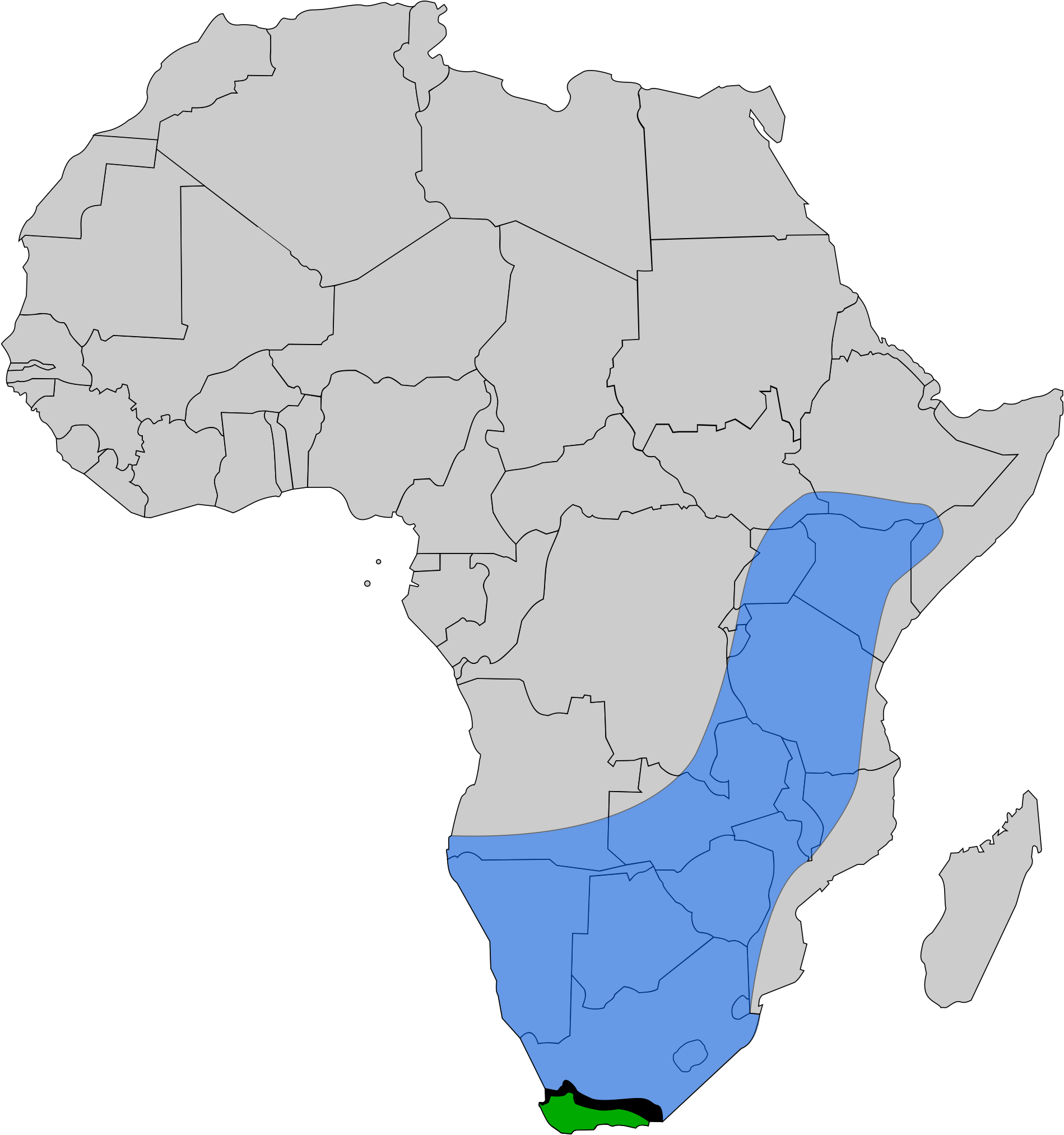 Download Cape And African Honey Bee Range - Africa Map - Full Size PNG ...
