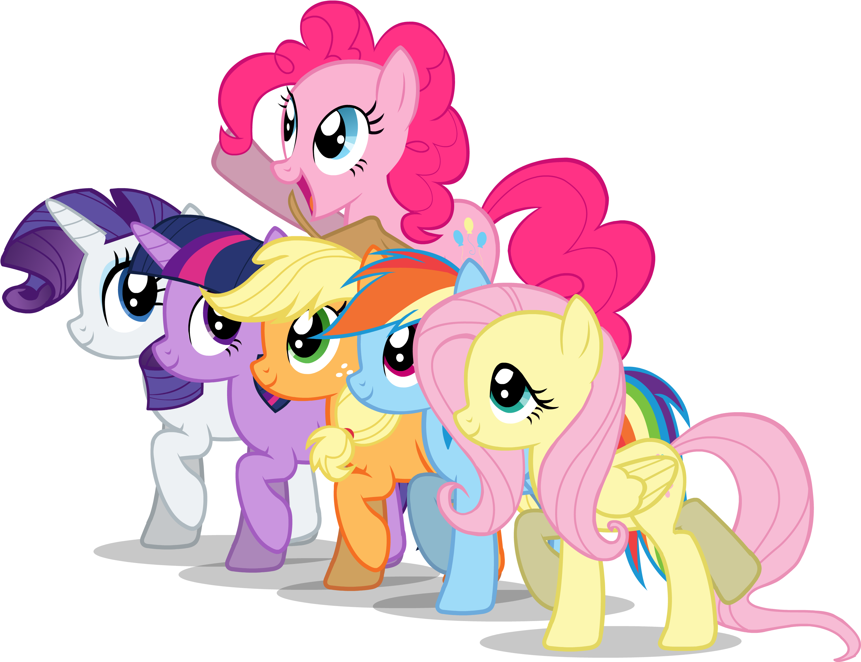 Download Transparent Mane 6 Group Shot Smile Parade From "a Friend In ...