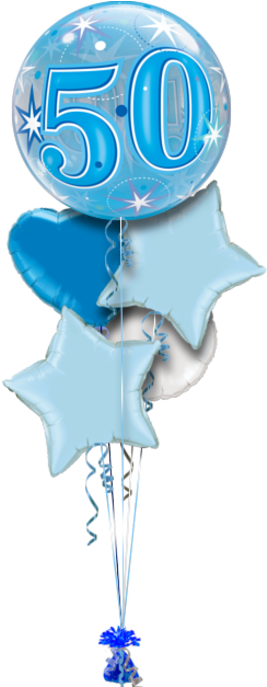 Download Blue 50th Birthday Bubble Special Age Balloon - Qualatex Age ...