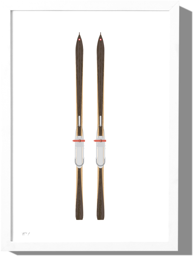 Download Vintage Skis I Art Print - Full Size PNG Image - PNGkit