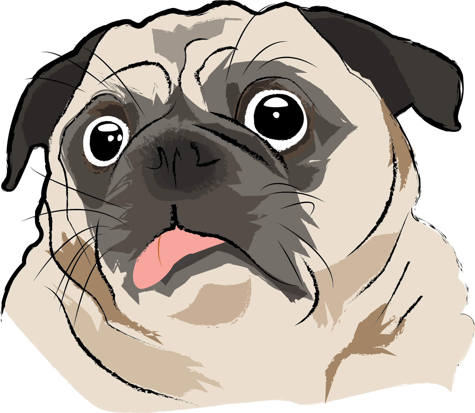 Download Transparent Pug - Pug Dog Cartoon Png - PNGkit