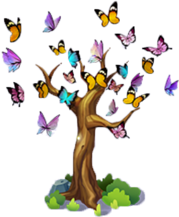 Download Butterfly Tree - Butterfly Tree Clip Art - Full Size PNG Image ...