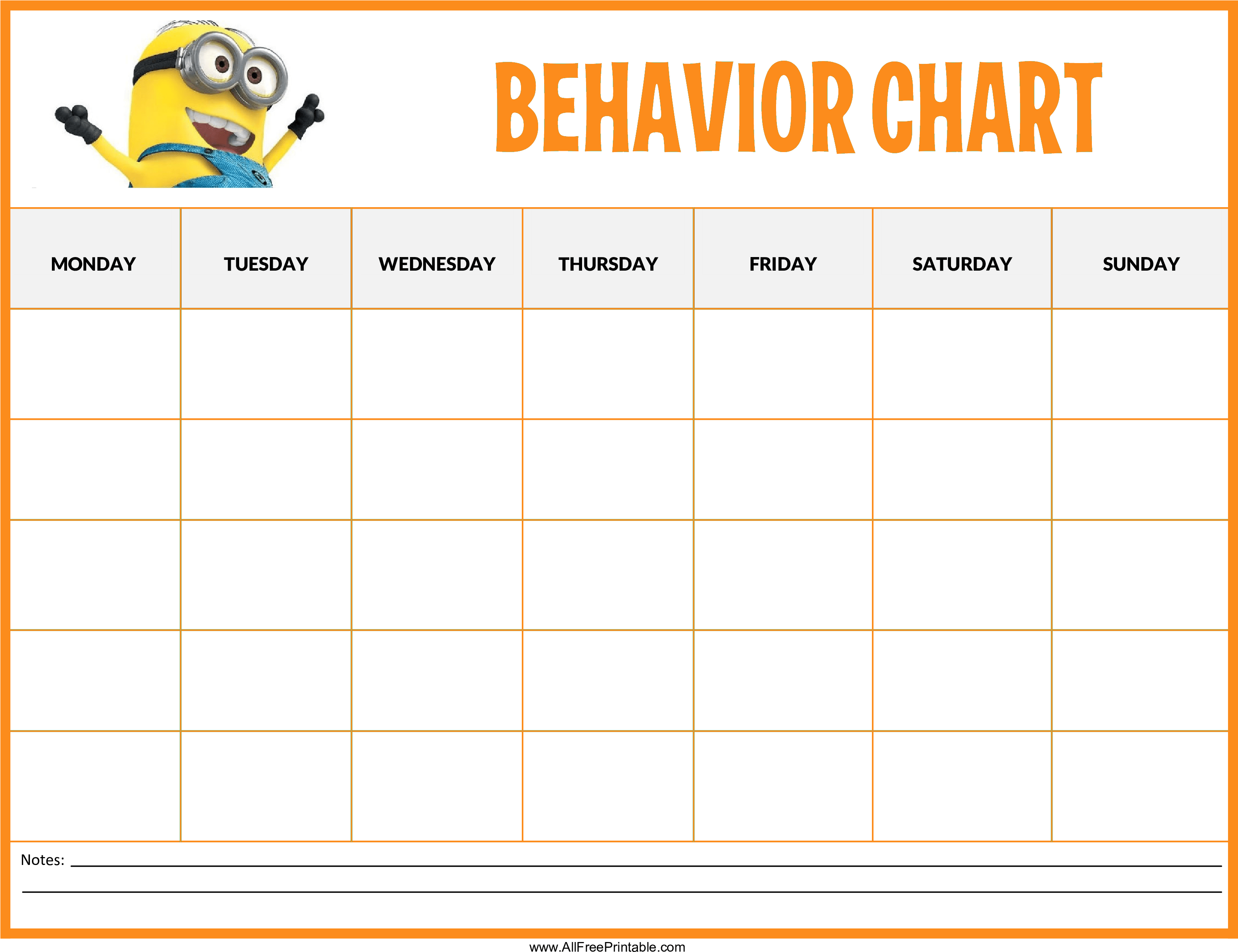 Download Free Minions Behaviour Chart Templates At With Behavior - Free ...