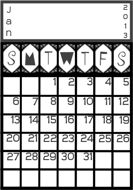 Download Calendar Template And January - Number - Full Size PNG Image ...