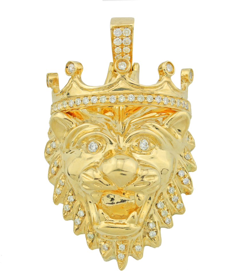 Download Crowned Lion's Head Pendant - Full Size PNG Image - PNGkit