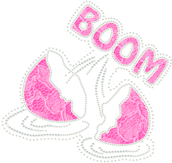 Download Boom From Pink Egg With Rhinestone & Lace Material ...