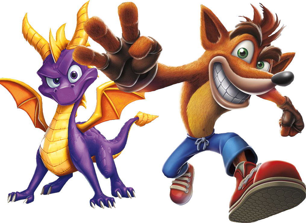 Download 1mib, 1016x740, Crash And Spyro - Spyro The Dragon Art - Full Size PNG Image - PNGkit