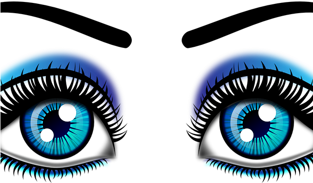 Two Different Sized Eyeballs Clipart