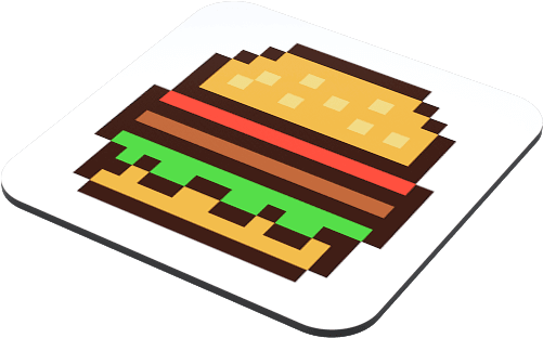 Download Pixel Burger Coaster - Graphic Design - Full Size PNG Image ...