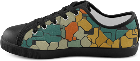 Download Textured Retro Shapes Canvas Kid's Shoes - Canvas - Full Size ...