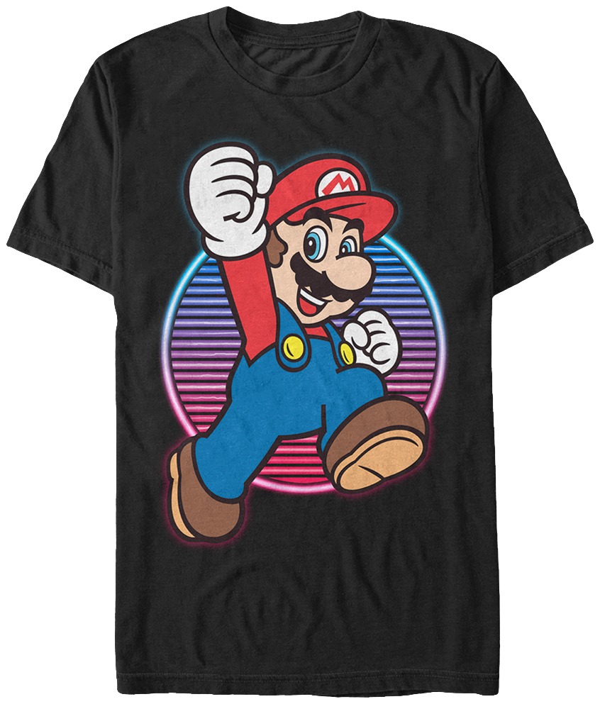 Download Transparent Neon Jump Super Mario T-shirt - Excitebike T Shirt ...