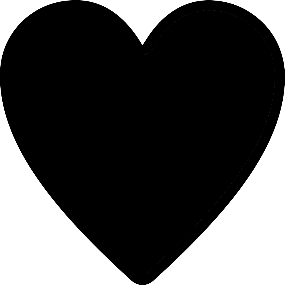 Download Half Heart - - Icon Heart Svg - Full Size PNG Image - PNGkit