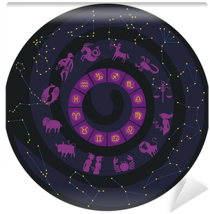 Download Zodiac Wheel With Constellations Wall Mural • Pixers® - Zodiac ...