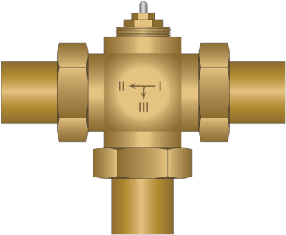 Download 1" × 3-way Mixing/diverting Valve - Cross - Full Size PNG ...