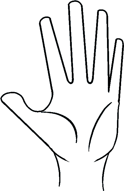 Simple Back Hand Drawing