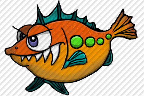 Download Hand-drawn Cartoon Alien Fish By Aaron Goodson - Pomacentridae ...