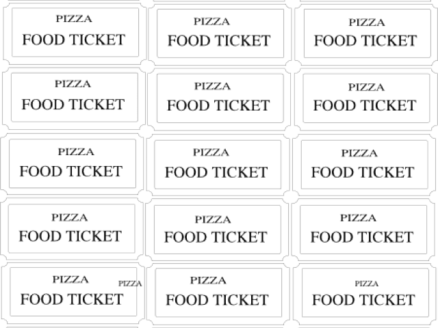 Download Meal Ticket Template - Food - Full Size PNG Image - PNGkit