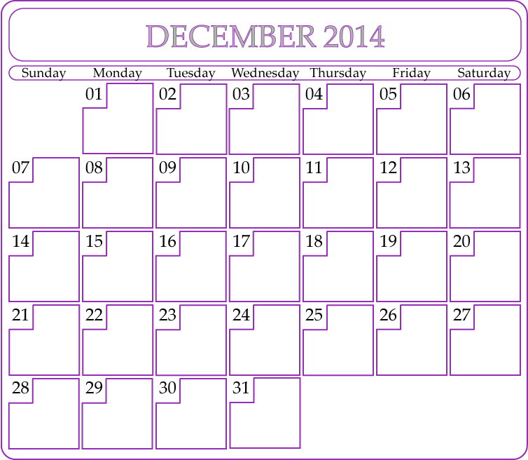 Download December 2014 Calendar Printable Blank - Chăn Ga Gối Đệm ...