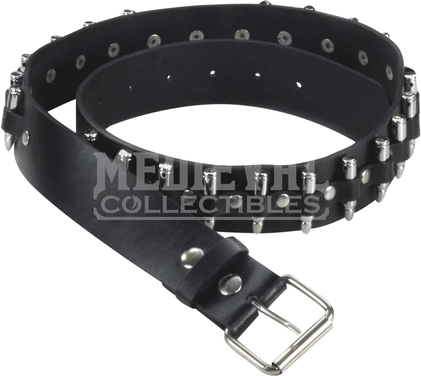 Download Steampunk Silver Bullet Belt - Black Leather Bullet Belt ...