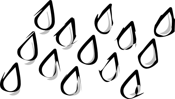 Download Rainy Clipart Black And White - Rain Drops Black And White ...