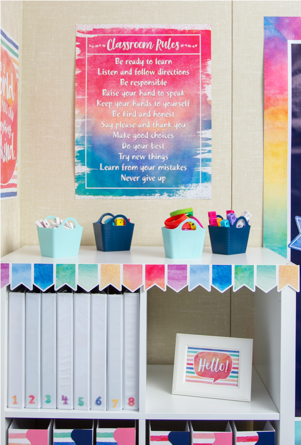 Download Transparent Watercolor Classroom Rules Chart Alternate Image A ...